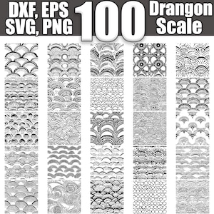 Dragon Scale Seamless Pattern SVG Bundle, Set of 100, Instant Digital ...