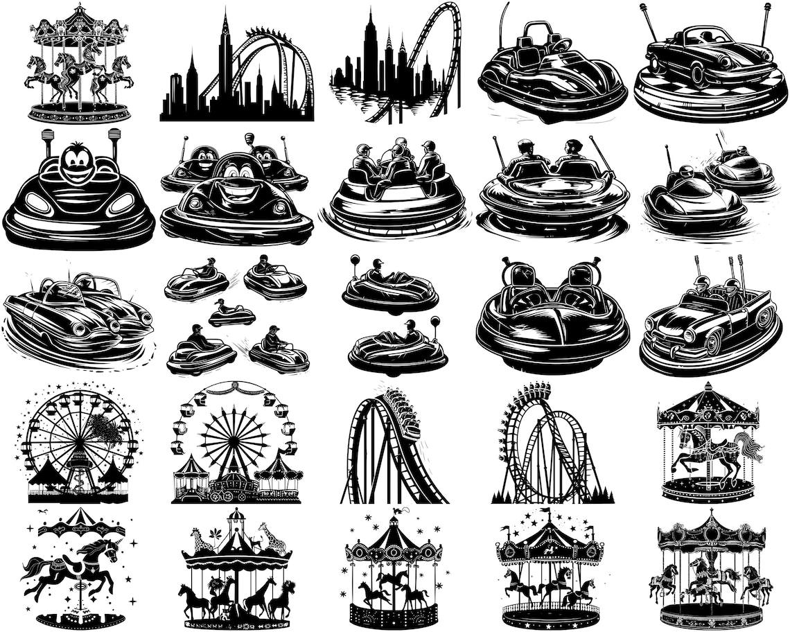 Carnival Rides SVG Bundle, Set of 100, Instant Digital Download Svg Png ...