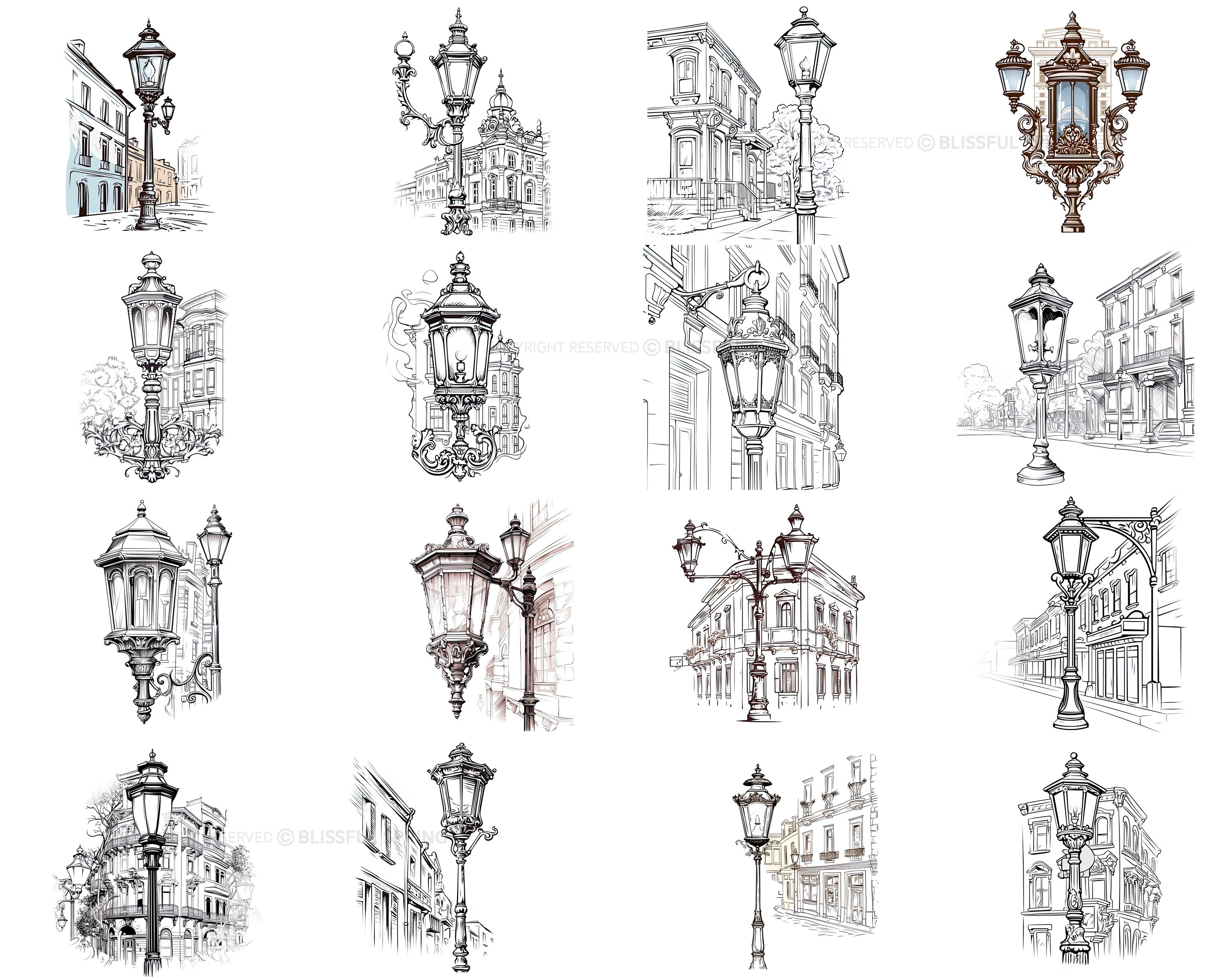 100+ Street Lamp Procreate Brush Set | Unique Realistic Lamp Stamp ...