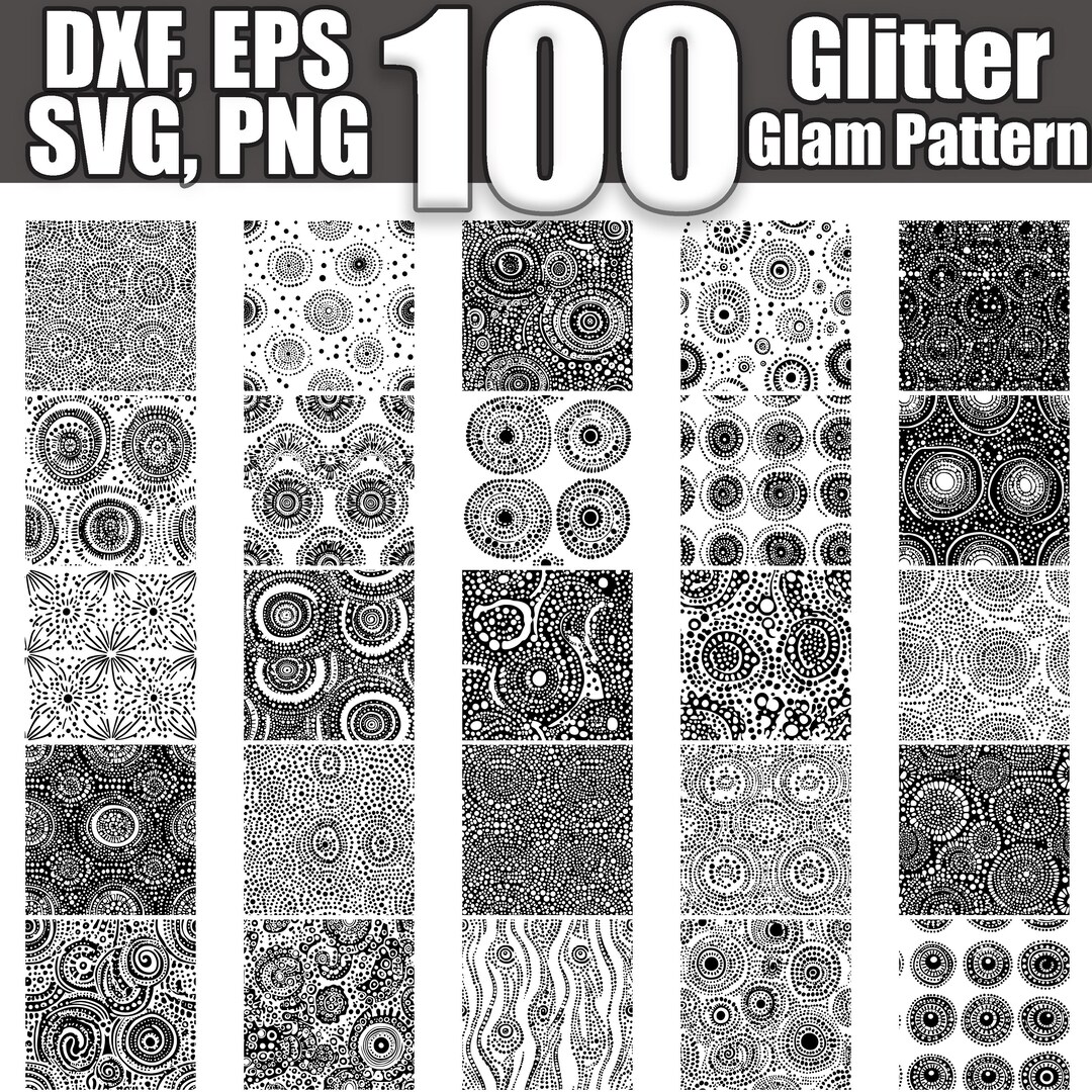 Glitter Glam Seamless Pattern SVG Bundle: 100 Shimmering Designs ...