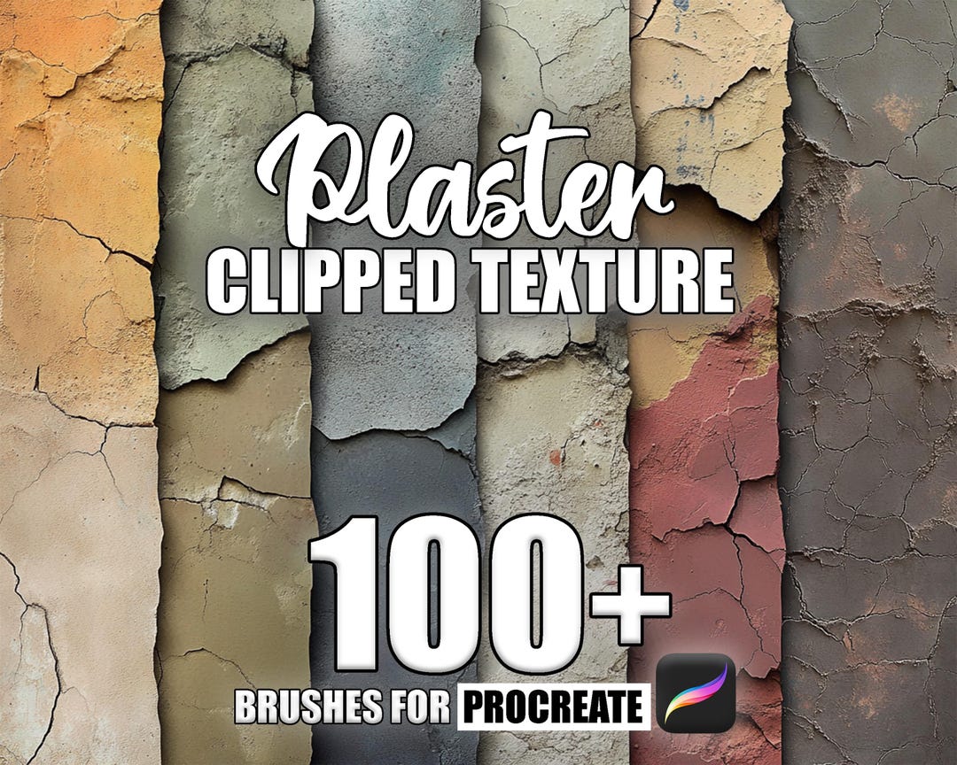 100+ Chipped Plaster Procreate Pattern Brushes, Seamless Textures Procreate Brushes, Instant ...