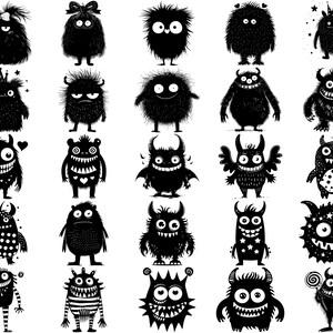 Cute Monsters SVG Bundle, Set of 100, Instant Digital Download Svg Png ...