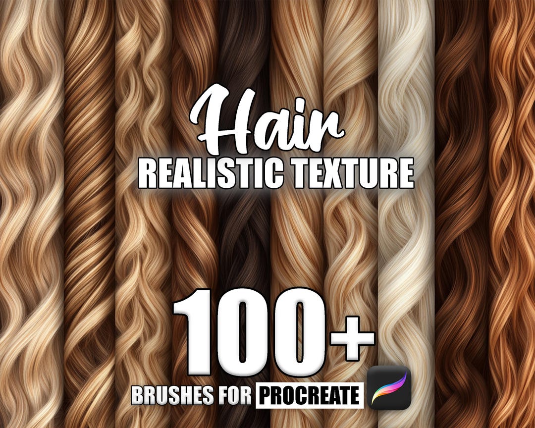 100+ Hair Texture Procreate Brushes: Seamless Patterns (instant ...