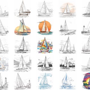 128+ Sailboat Procreate Brush Set | Stamps for Procreate | Instant ...