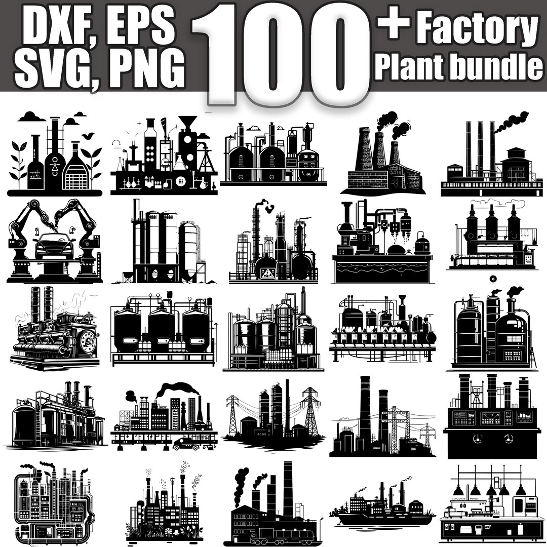 Factory Plant SVG Bundle, Set of 100, Instant Digital Download Svg Png ...