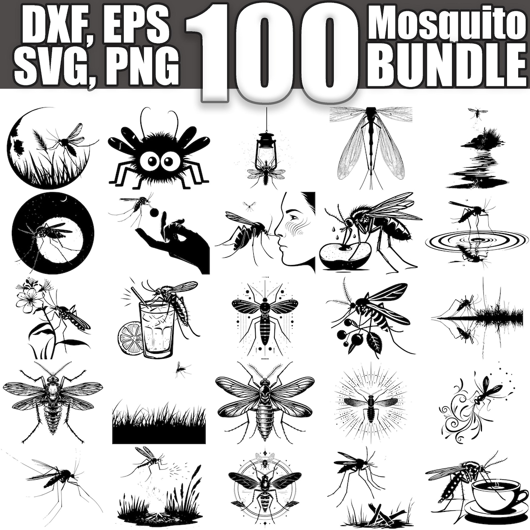 Mosquito SVG Bundle, Set of 100, Instant Digital Download Svg Png Dxf ...