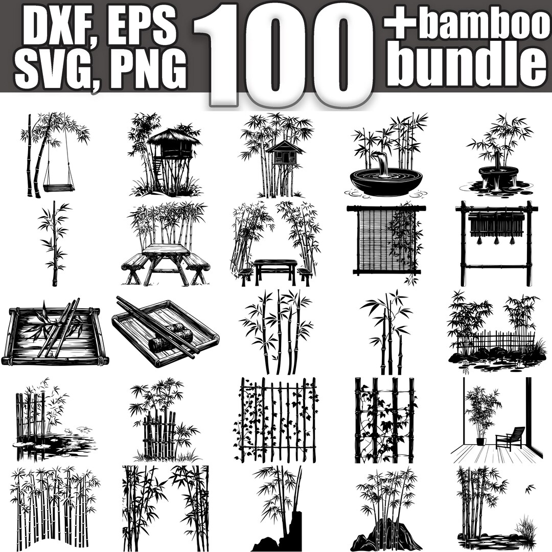 Bamboo SVG Bundle, Set of 100, Instant Digital Download Svg Png Dxf Eps ...