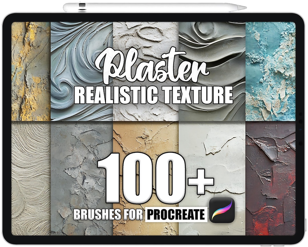 100+ Plaster Texture Procreate Brushes: Seamless Patterns (instant ...