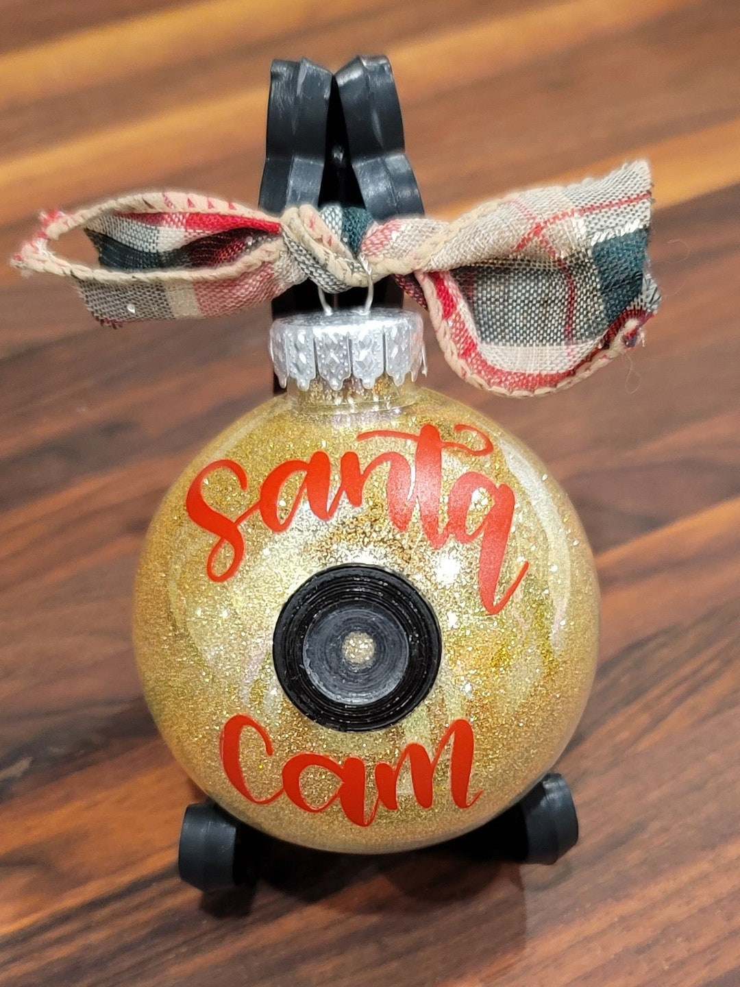 Santa Cam Lens Glitter Ornaments - Etsy