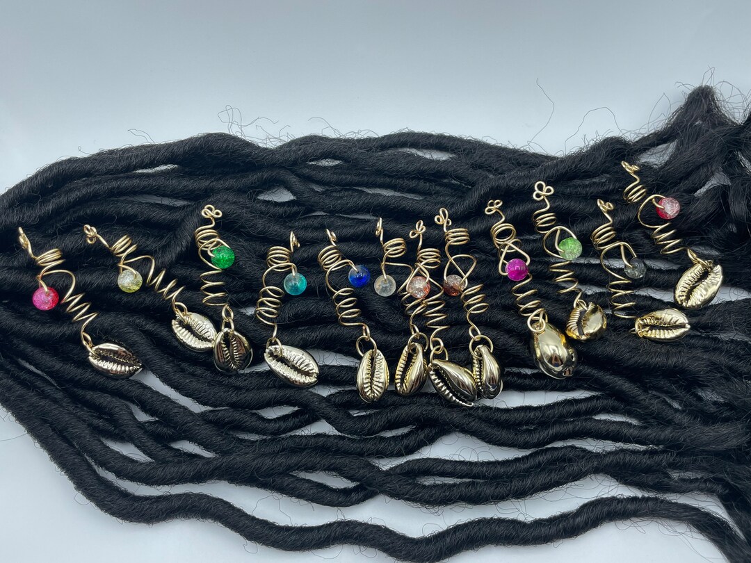 Gold Loc Jewelry, Cowrie Shell, Hair Jewelry, Dreadloc Accessories - Etsy