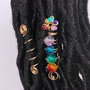 Gold 2pc Loc Jewelry Set, Chakra Inspired Jewelry, Hair Jewelry, Loc ...