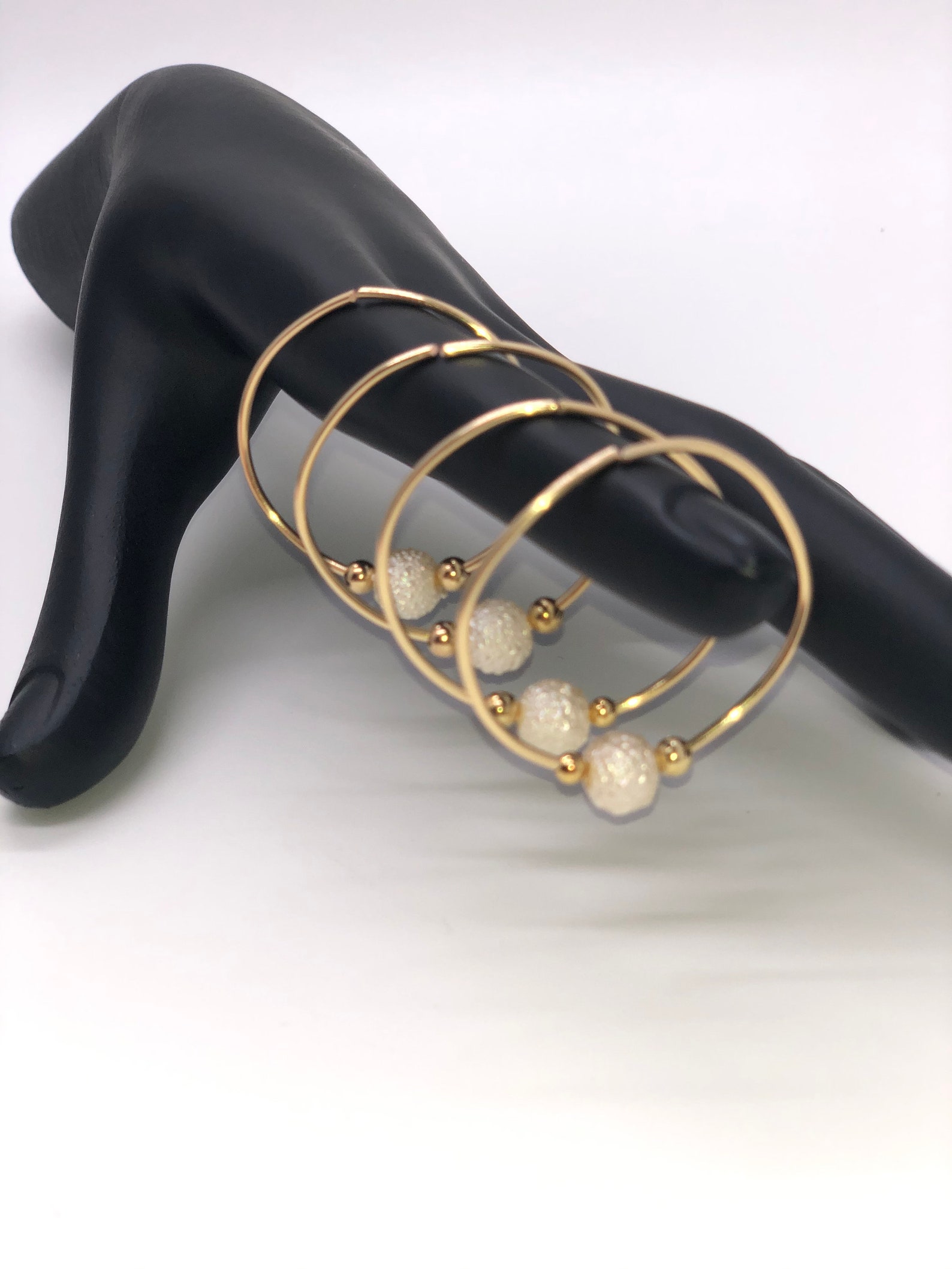 Gold 4pc Braid ring set Braid Jewelry Pearl jewelry | Etsy