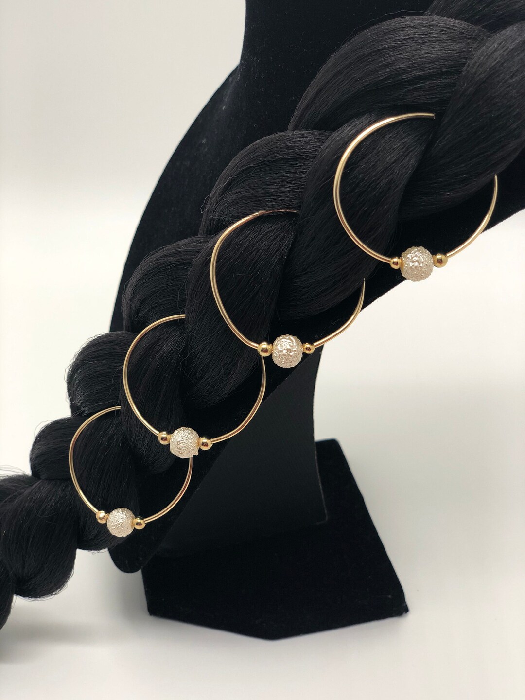 Gold 4pc Braid Ring Set, Braid Jewelry, Pearl Jewelry, Handmade Jewelry ...