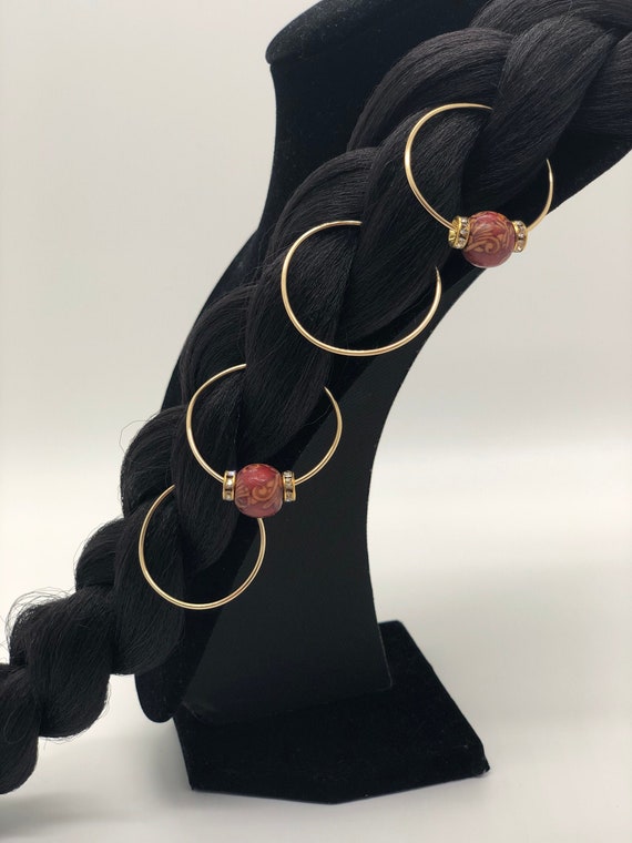 Gold 4pc braid rings Hair rings Hair jewelry Braid Rings | Etsy
