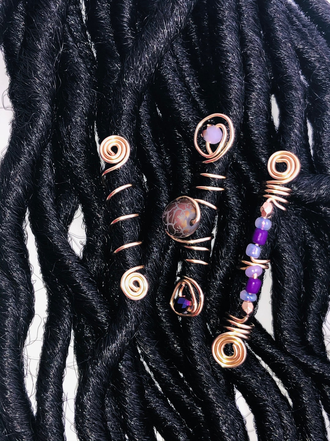 Gold 3pc Loc Jewelry Set: Handmade Dreadloc Hair Accessories - Etsy