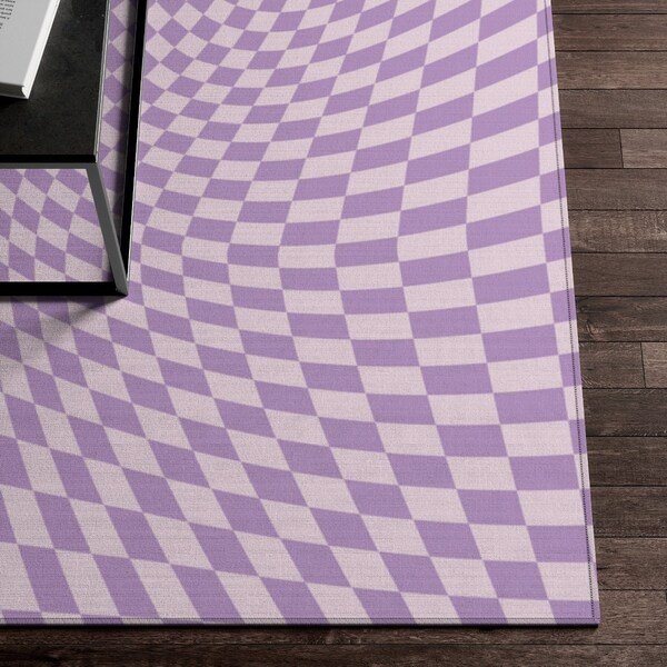 Purple Checkered Rug - Etsy