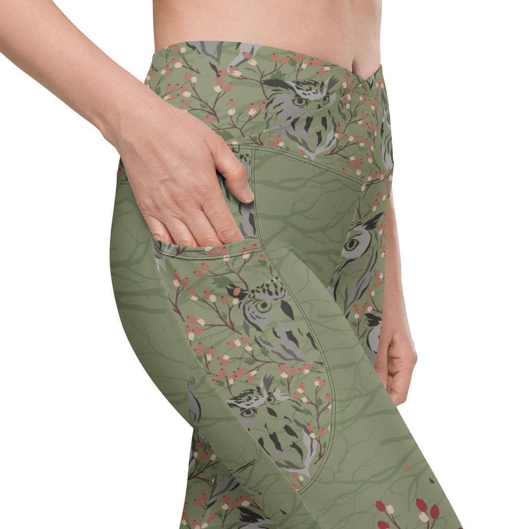 Magical Forest Owls Pocket Leggings | Boho High-waisted Forestcore ...