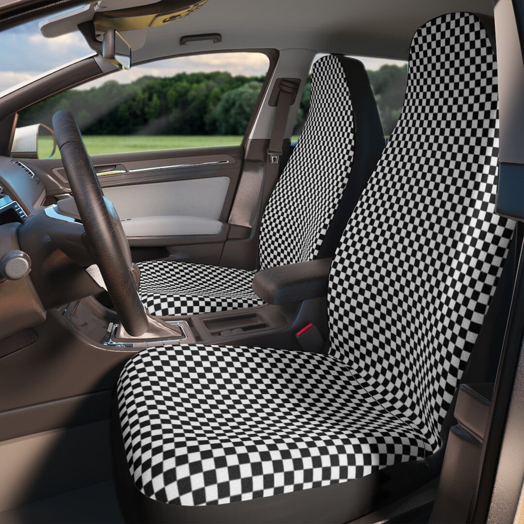 Black and White Simple Checkers - Car Seat Covers | Danish Pastel, Y2k ...