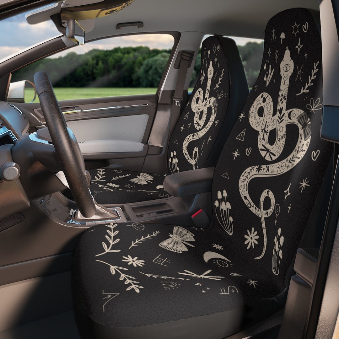 Make You Own Magic (dark) Car Seat Covers | Snake, Mushrooms, Moth ...