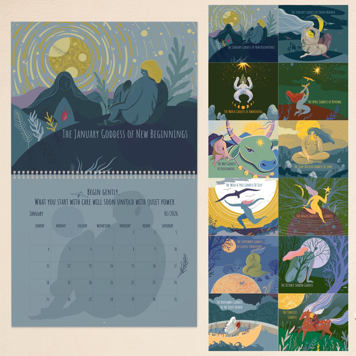 2026 Divine Feminine Goddesses Wall Calendar, Inspiring Art - Etsy
