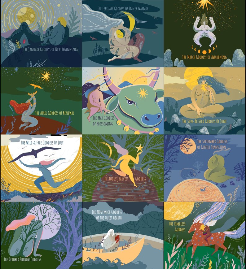 2026 Divine Feminine Goddesses Wall Calendar, Inspiring Art - Etsy