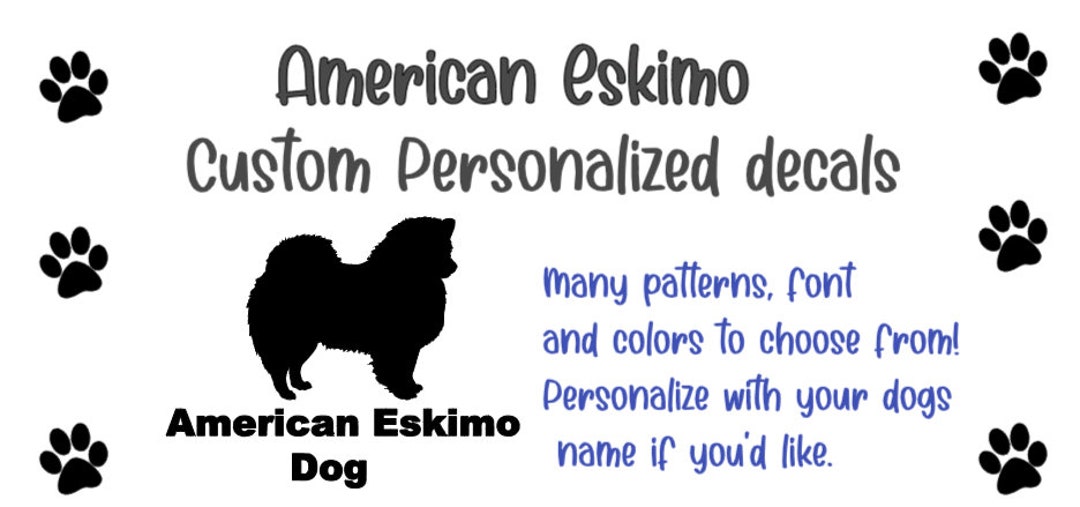 America Eskimo Personalized Dog Breed Decals, Custom Dog Silhouettes ...