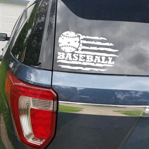 Baseball Decal for Car, Baseball With Flag Decal, America Baseball ...