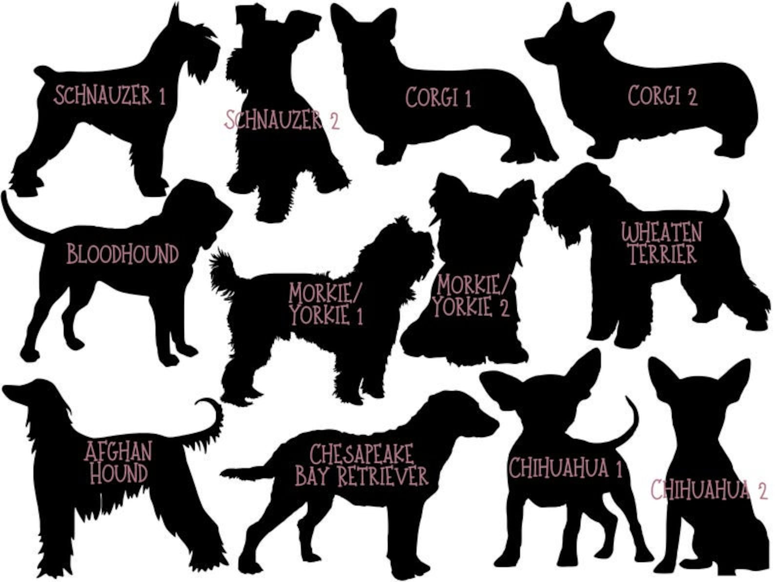 Custom Dog Silhouette Stickers , Custom Dog Decals, Dog Breeds Decals ...
