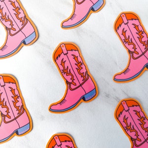 Pink Cowboy Boot Sticker Cute Sticker Laptop Sticker - Etsy