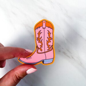 Pink Cowboy Boot Sticker Cute Sticker Laptop Sticker - Etsy