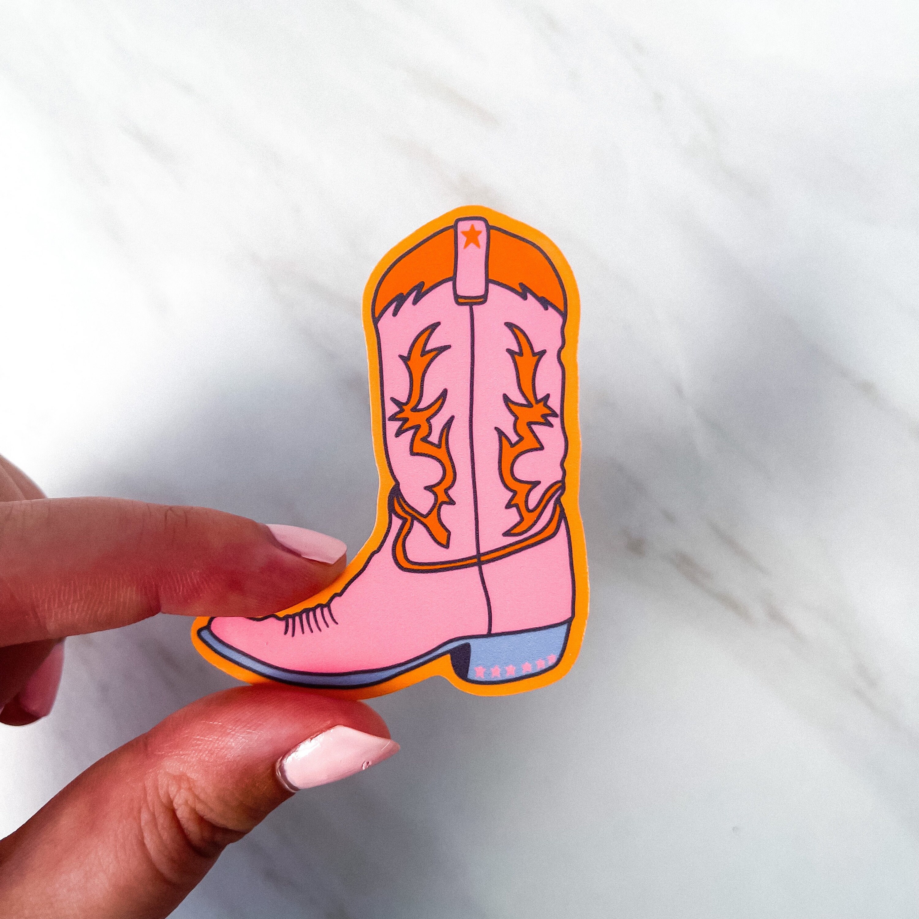 Pink Cowboy Boot Sticker Cute Sticker Laptop Sticker - Etsy