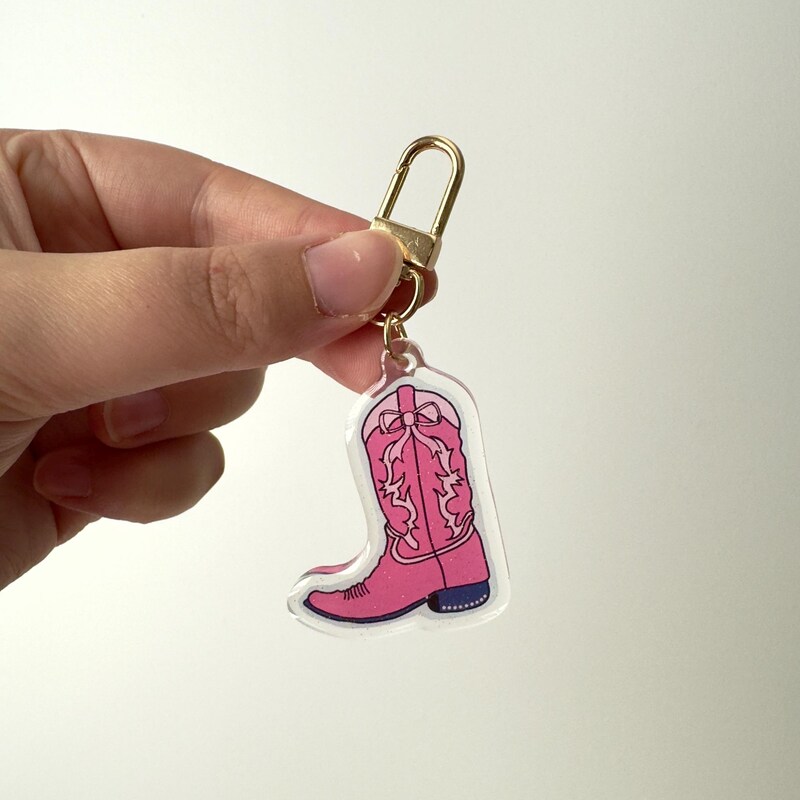 Cowgirl Boot Keychain - Etsy