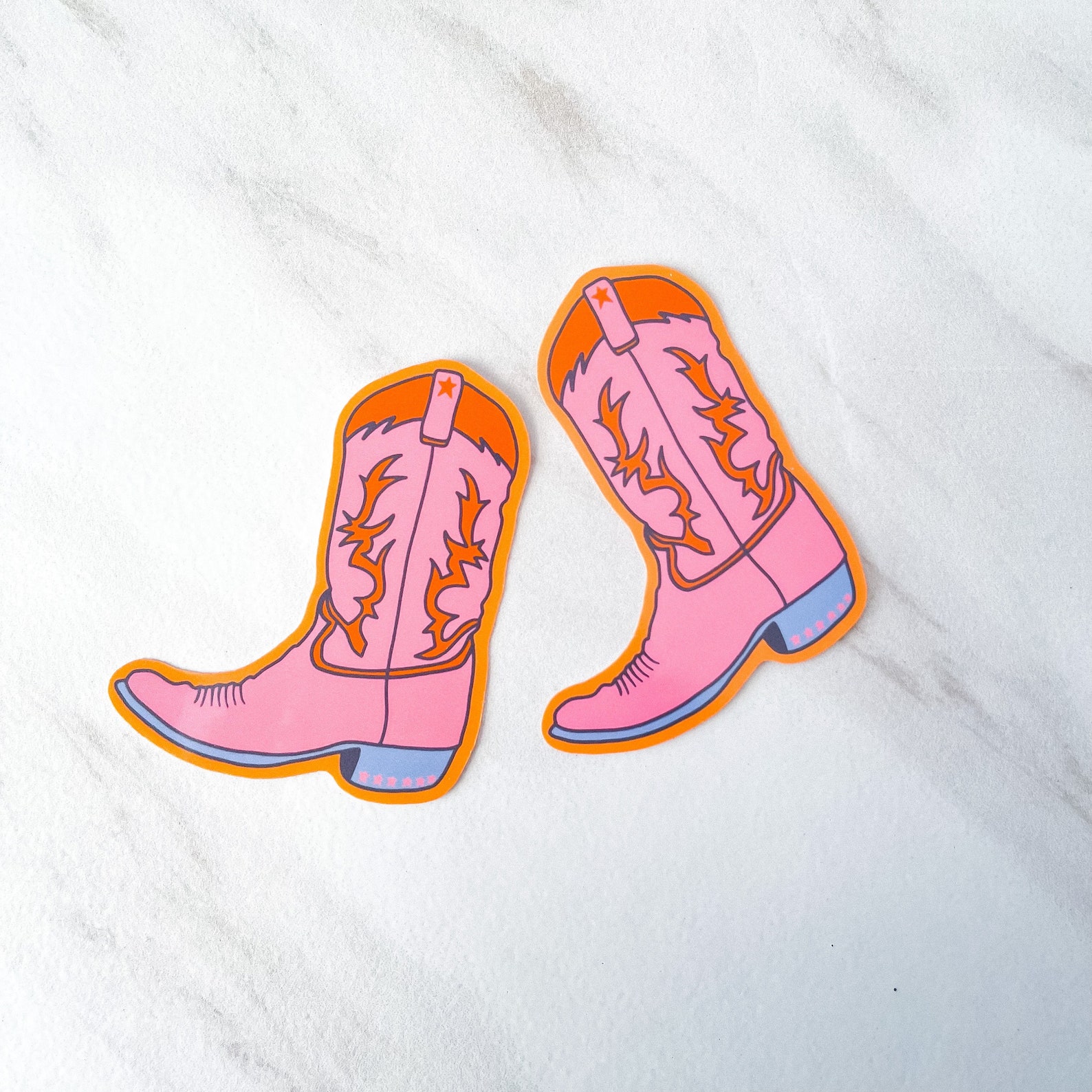 Pink Cowboy Boot Sticker Cute Sticker Laptop Sticker - Etsy