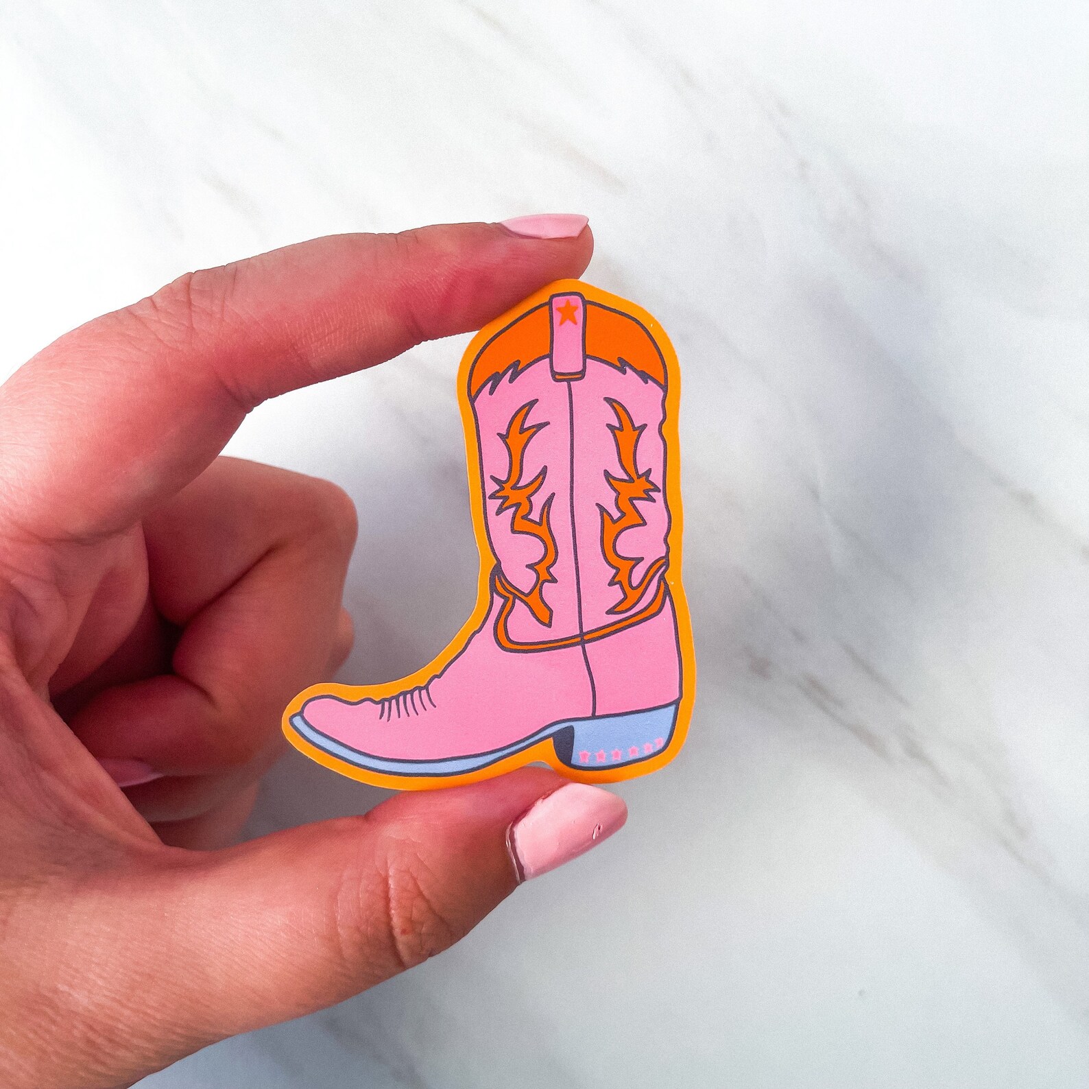 Pink Cowboy Boot Sticker Cute Sticker Laptop Sticker - Etsy