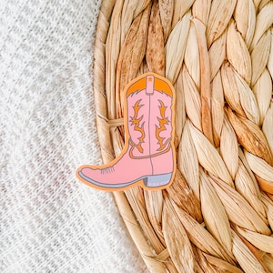 Pink Cowboy Boot Sticker Cute Sticker Laptop Sticker | Etsy