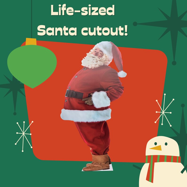 72 6ft Life-size Santa Claus Cutout Indoor/outdoor - Etsy