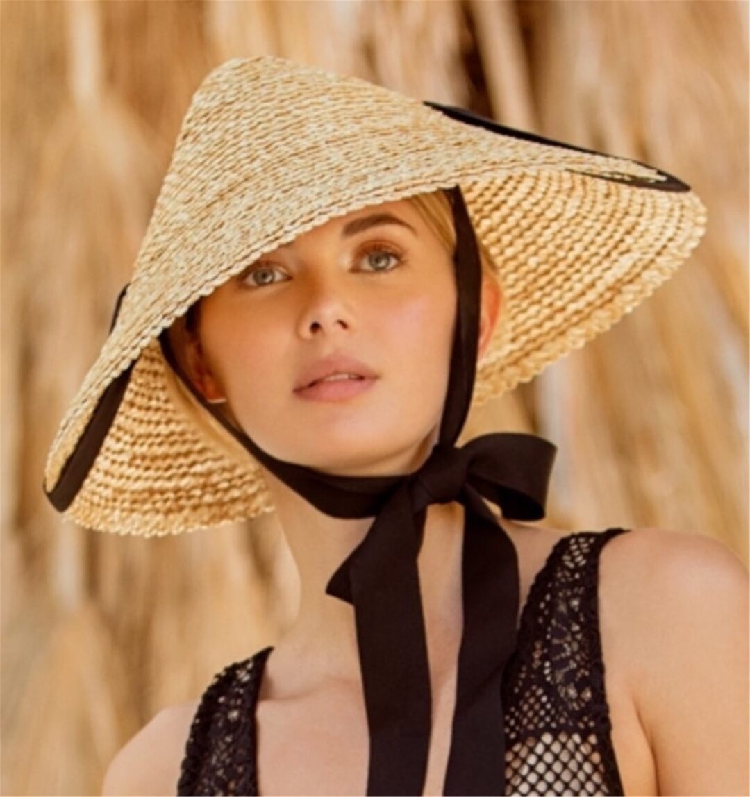 Retro Conical Hat Straw Hat Ribbon Strap Tie Women Straw Etsy retro-conical-hat-straw-hat-ribbon-strap-tie-women-straw-etsy