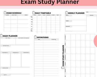 Study Schedule, Revision Timetable, Student Planner, Exam Planning - Etsy