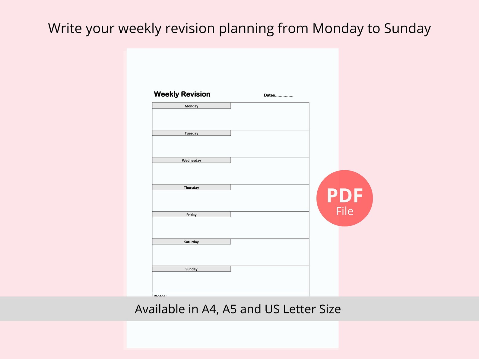 Exam Study Timetable Template, Exam Tracker Printable, Exam Revision ...