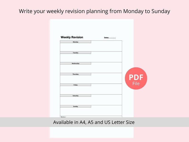 Exam Study Timetable Template, Exam Tracker Printable, Exam Revision ...