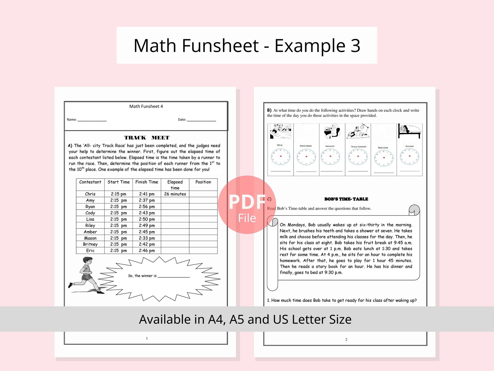 Math Practice Sheets for Class 4 | Addition, Subtraction ...