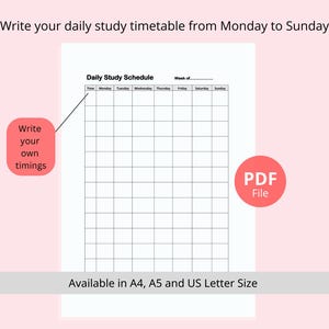 Exam Study Timetable Template, Exam Tracker Printable, Exam Revision ...