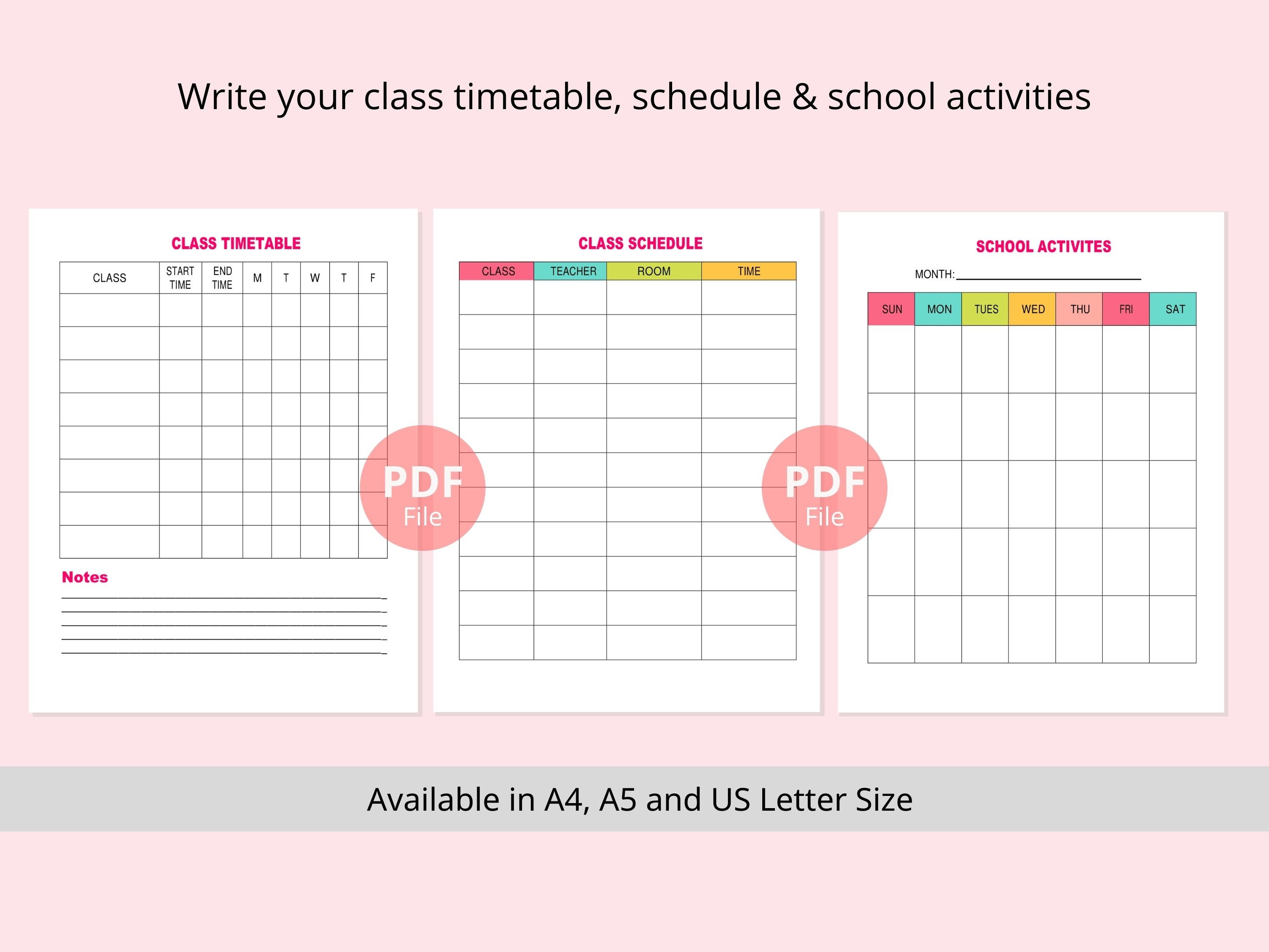 Study Planner Template, Study Organiser, Study Timetable, Student ...