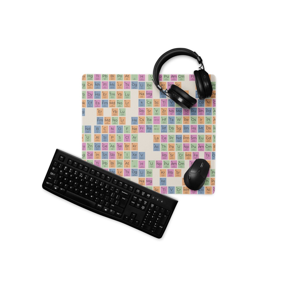 Periodic Table of Elements Gaming Mousepad, Chemist Scientist Desk Mat ...