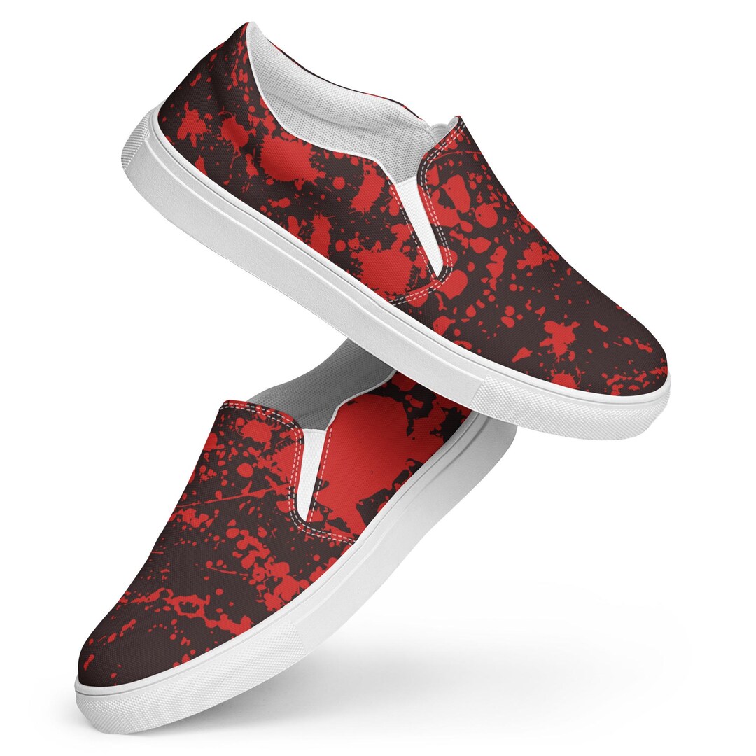 Horror Shoes Blood Spatter Slip-ons, Halloween Costume Sneakers, True ...