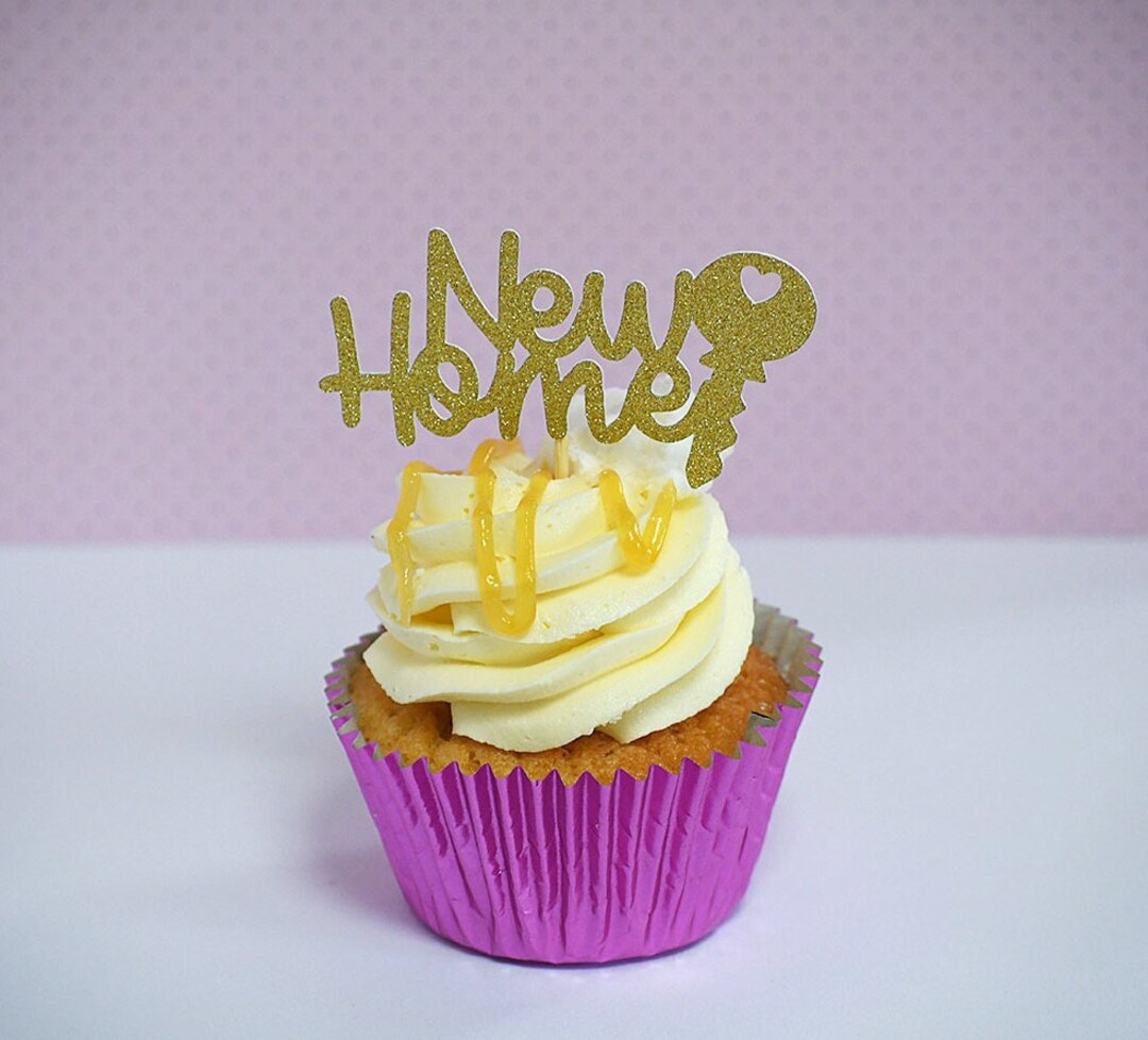 New Home Cupcake Toppers Glitter New Home Cake Toppers - Etsy