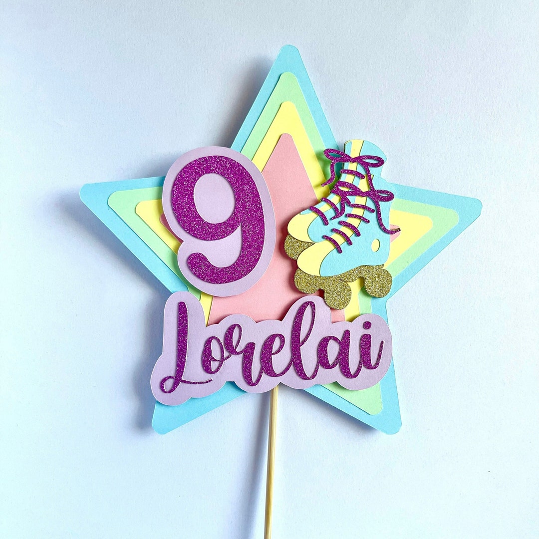 Roller Skate Cake Topper, Roller Skating Cake Topper, Personalised Cake ...