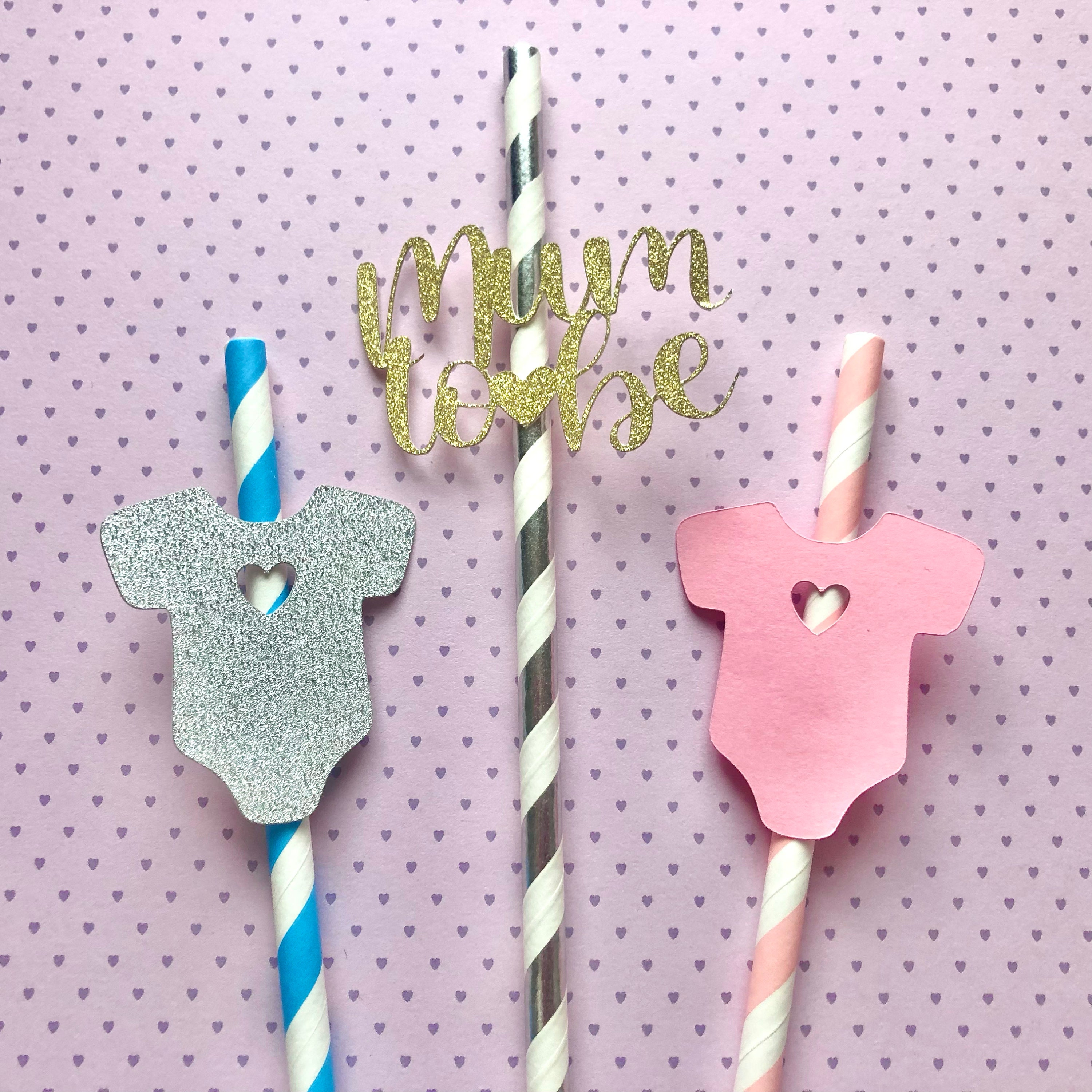 Baby Shower Straws, Mum to Be Party Straws, Baby Grow Party Straws, Boy ...