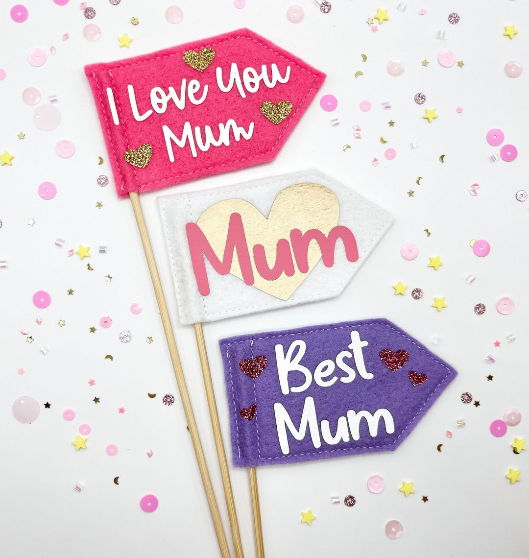 Gift Flag Small Gift Idea Felt Flag Decoration Flag Plant Flag Auntie ...