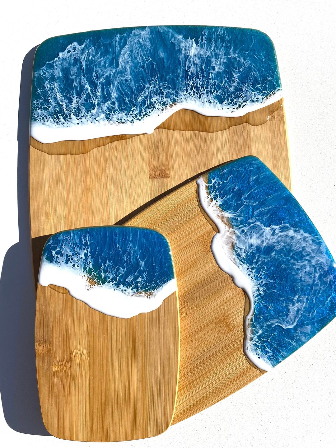 Ocean Bamboo Charcuterie, Ocean Cutting Board Set, Nautical Gifts ...